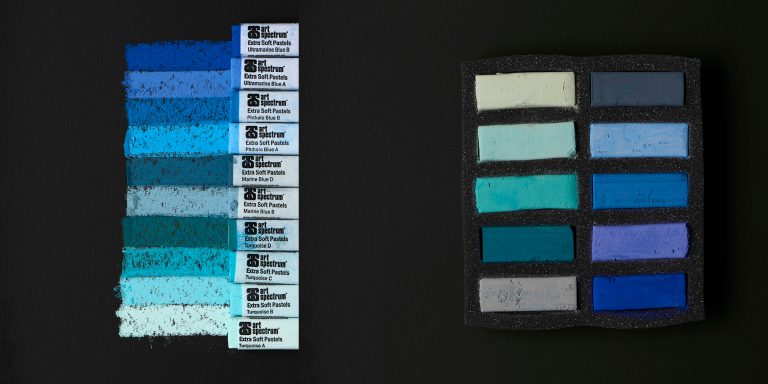 Turquoise & Blues - AS Extra Soft Square Pastel - Set of 10 - Art Spectrum