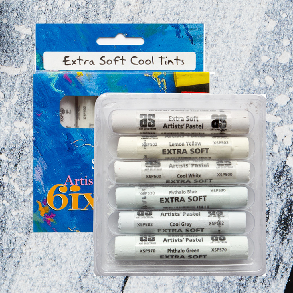 6PO13X - AS Round Extra Soft Pastel Set of 6 - Cool Tints - Art Spectrum
